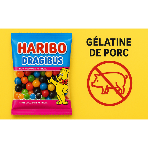 Bonbon Haribo Dragibus et gélatine de porc - ame-ame
